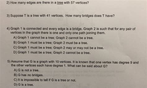 solved 2 how many edges are there in a tree with 57