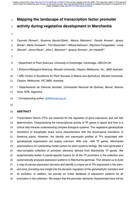 Pdf Mapping The Landscape Of Transcription Factor Promoter Activity