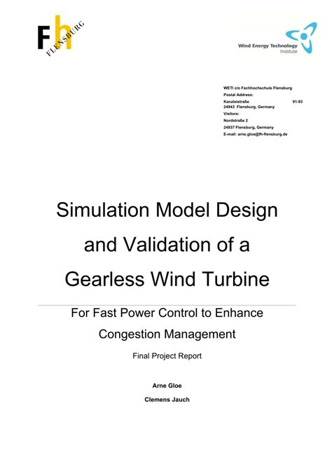 Pdf Simulation Model Design And Validation Of A Gearless Wind Turbine For Fast Power Control