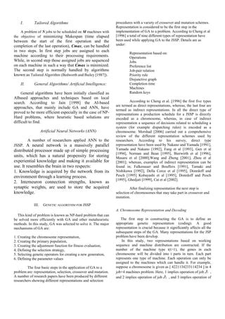 Job Shop Scheduling Problem Using Genetic Algorithm DOCX Web Development Internet