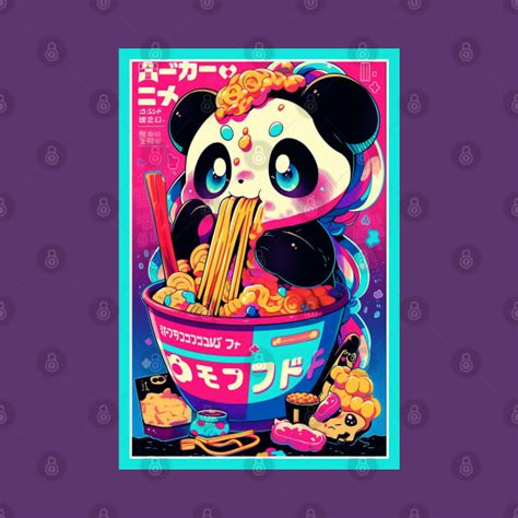Anime Cute Panda Eating Ramen Cute Anime Panda Kawaii Design Cute