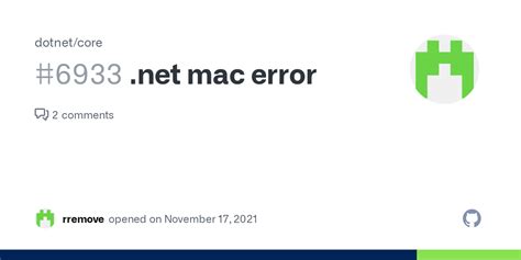 Net Mac Error · Issue 6933 · Dotnetcore · Github