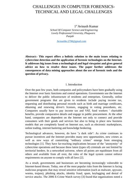 Pdf Challenges In Computer Forensics Technical And Legal Challenges