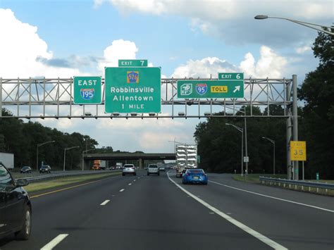 New Jersey Interstate 195 Eastbound Cross Country Roads