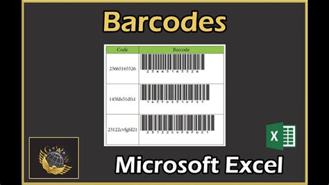 How To Create Barcodes In Excel Youtube