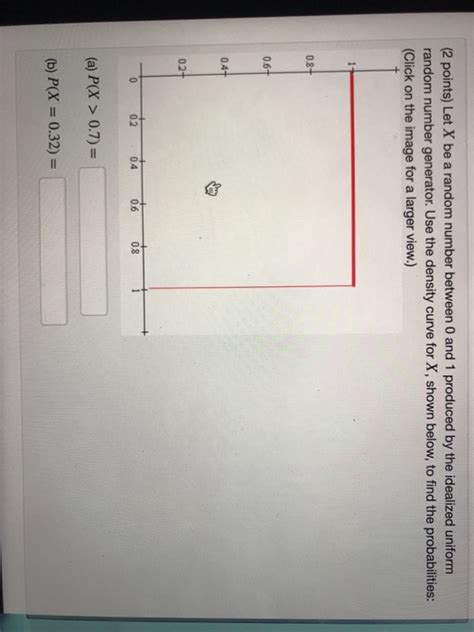 Solved 2 Points Let X Be A Random Number Between 0 And 1