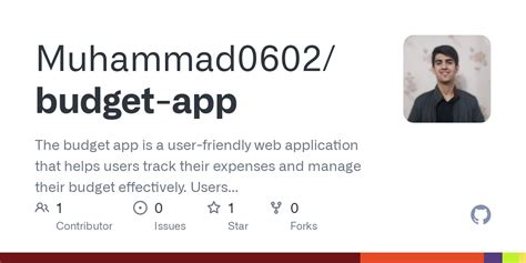 GitHub Muhammad Budget App The Budget App Is A User Friendly Web Application That Helps