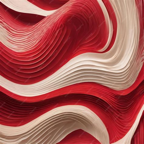 Premium Photo Cherry Red And Offwhite Wavy Abstract Wallpaper Generative Ai