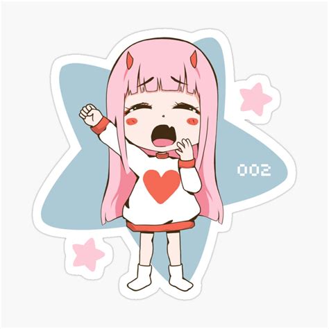 25 Sticker Zero Two Chibi Prigadelha