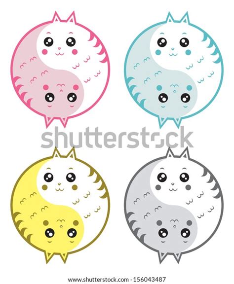 A Cute Cartoon Cats Yin Yang Symbol