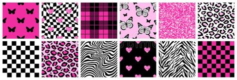 Y2k Glamour Pink Stickers In Trendy Emo Goth 2000s Style Butterfly