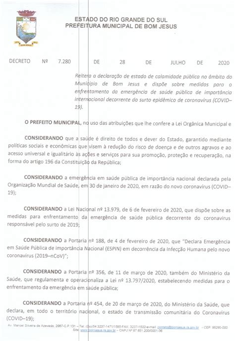 Novo Decreto Regula Enfrentamento Ao Coronavírus Notícias