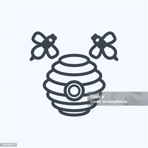 아이콘 하이브 정원 기호에 적합합니다 선 스타일 편집 가능한 간단한 디자인 디자인 템플릿 벡터 간단한 기호 그림 개념에 대한