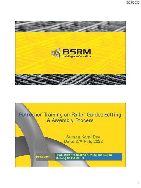 Refresher Training On Roller Guides Setting And Assembly Process Pdf