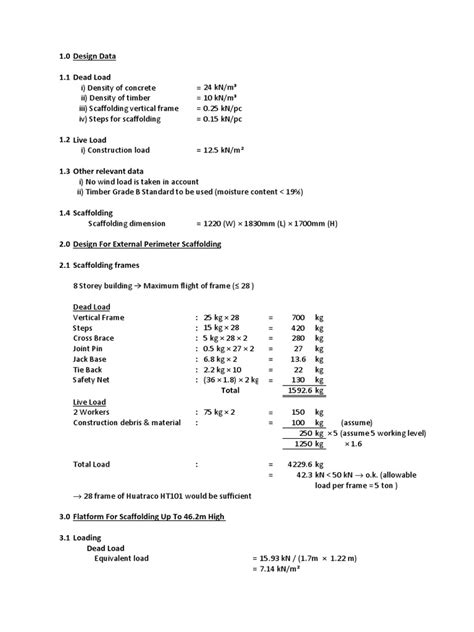 Design Calculation For Scaffolding Scaffolding