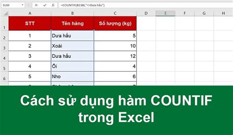 Công thức và cách dùng hàm Countif trong Excel hiện nay