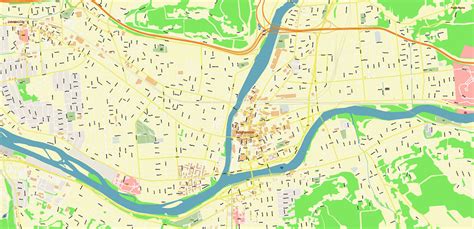 Binghamton New York US Vector Map Exact High Detailed Editable Layered
