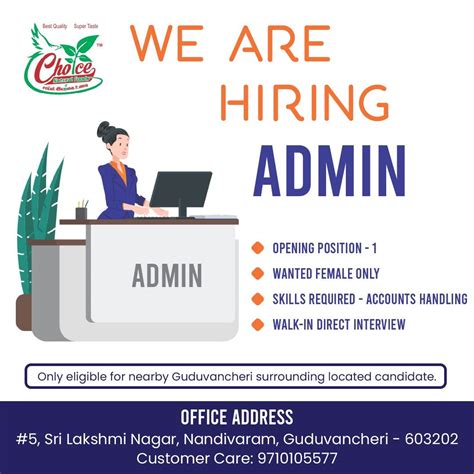 An Advertisement For Office Admin With A Woman Sitting At Her Desk And