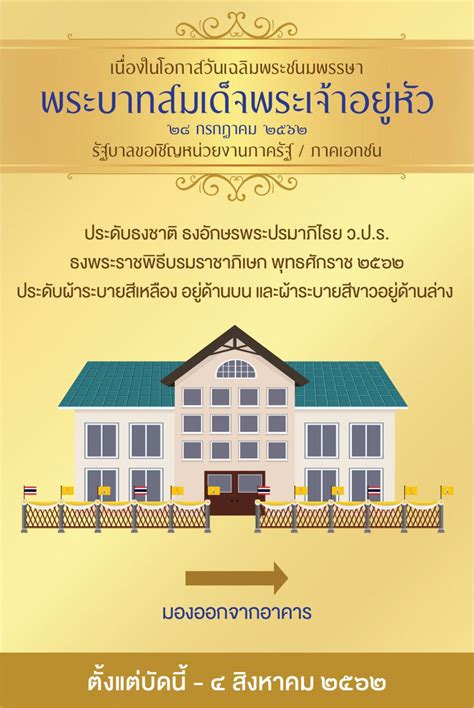 การจัดตั้งโต๊ะหมู่ ประดับพระบรมฉายาลักษณ์ เนื่องในโอกาสวันเฉลิมพระชนมพรรษ พระบาทสมเด็จพระ