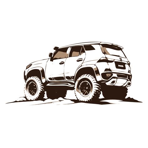 Ai Generated Black White Off Road Car With Mud Illustration 36431351 Png