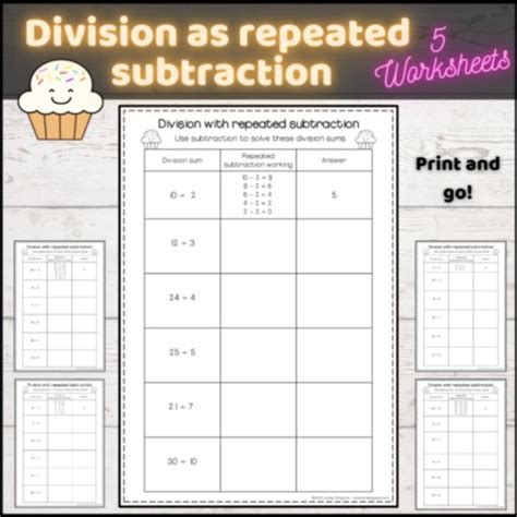 Division Using Repeated Subtraction Worksheets Division Strategies