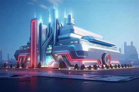 Premium Ai Image Super Modern Factory Architecture Generative Ai