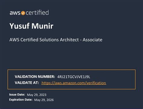 yusuf munir on linkedin aws solutionsarchitect certified