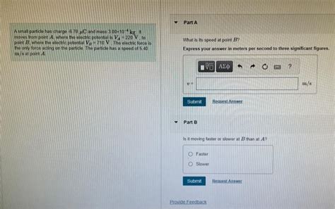 Solved A small particle has charge μC and mass Chegg