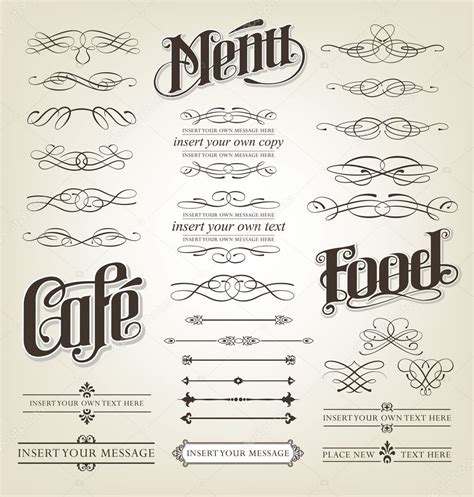 Calligraphy Scroll Set — Stock Vector © Rtguest 9198434