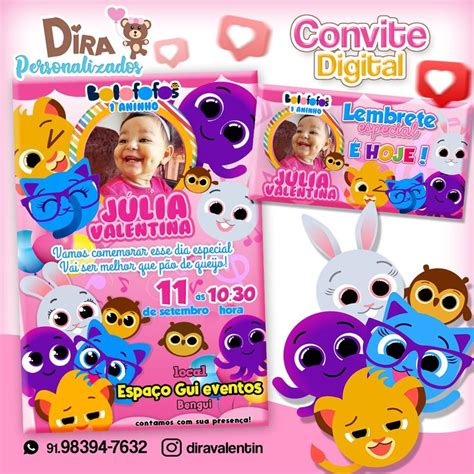 Convite Bolofofos Julia Valentina Enamel Pins