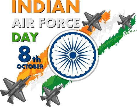 Indian Air Force Day Poster 19860650 Vector Art At Vecteezy