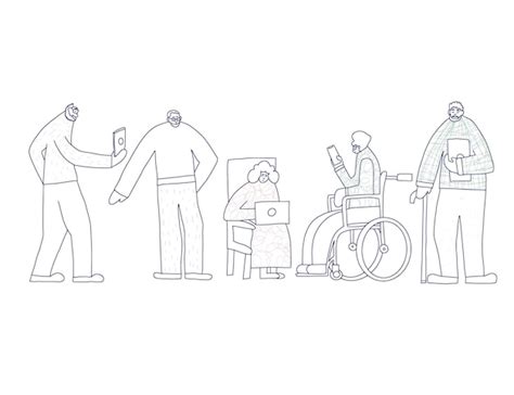 Premium Vector Group Of Old People Isolated Vector Illustration