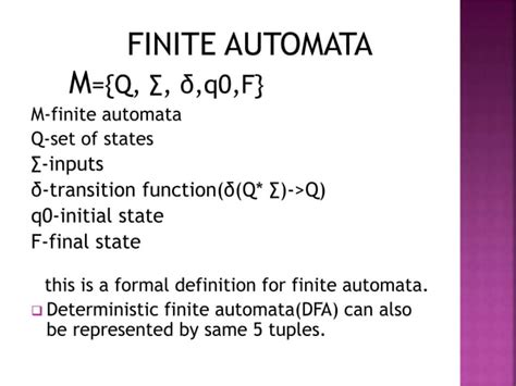 Formal Definitions In Theory Of Computation Ppt