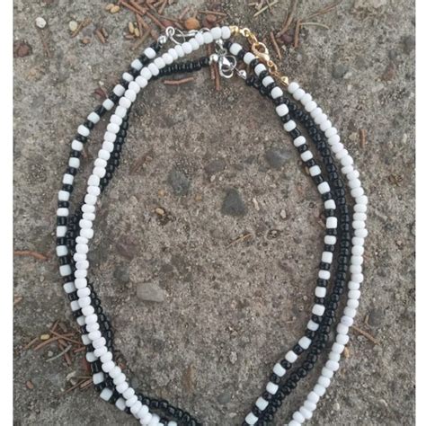 Black Beaded Choker Etsy
