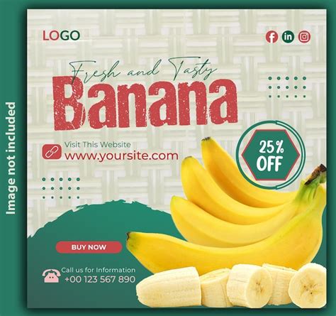 Premium Vector Banana Fruit Social Media Post Design Banner Template