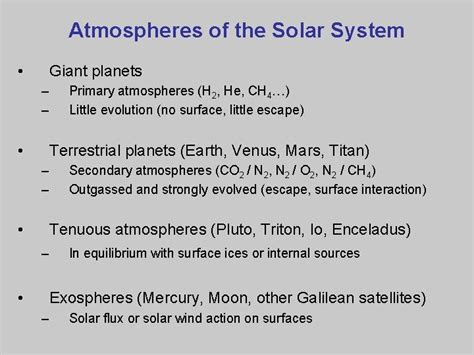 Overview Of Solar System Planet Atmospheres Yuk Yung
