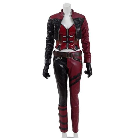 Injustice 2 Harley Quinn Red Leather Jacket Costume