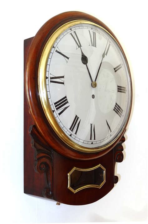 Antiques Atlas Mahogany Drop Dial Fusee Wall Clock