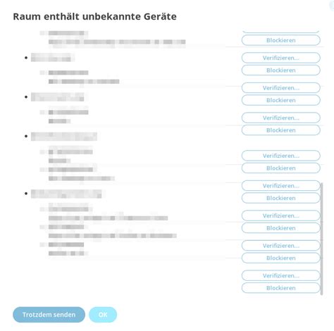 when an encrypted room contains unknown devices the buttons to verify