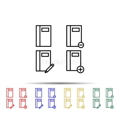 Notebook Write Plus Minus Sign Multi Color Style Icon Simple Thin
