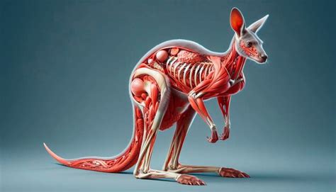 A Skeleton Of A Kangaroo With A Skeleton Labeled Kangaroo Premium Ai Generated Image