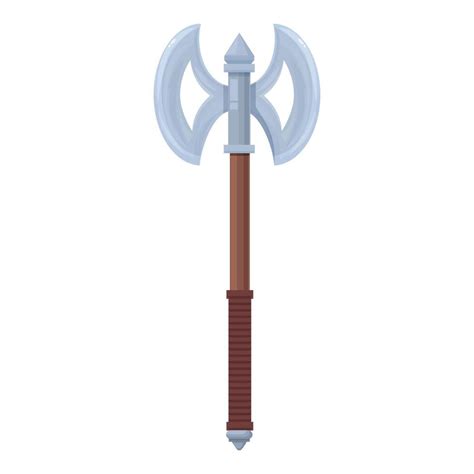 Double Headed Axe Pointing Upwards With Wooden Handle 47054775 Vector Art At Vecteezy
