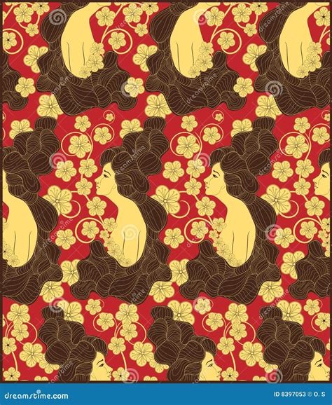 Woman Seamless Pattern Vector Stock Vector Illustration Of Pattern