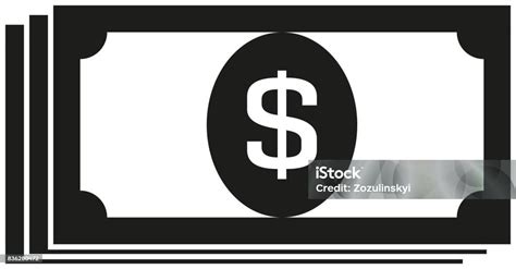 종이 달러 서명 그림 벡터입니다 흰색 바탕에 블랙 아이콘 Dollar Store에 대한 스톡 벡터 아트 및 기타 이미지