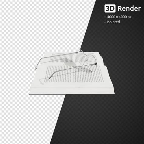 Premium Psd An Open Book With Glasses On It