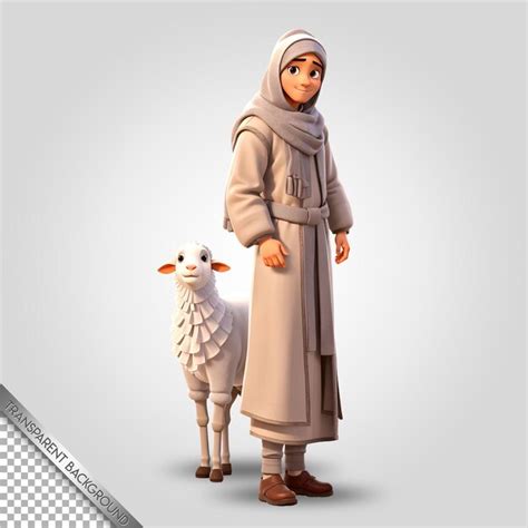 Fundo transparente de estilo de animação de personagem PSD Premium