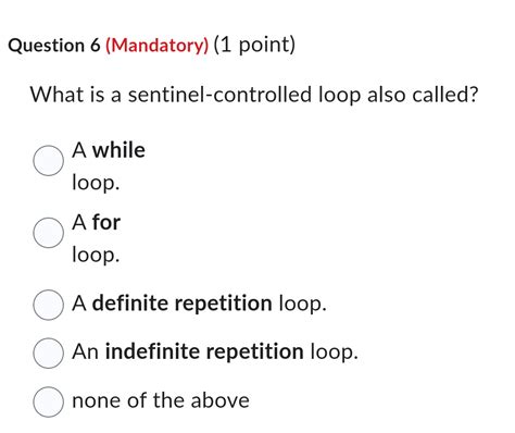 Solved Question 6 Mandatory 1 ﻿pointwhat Is A