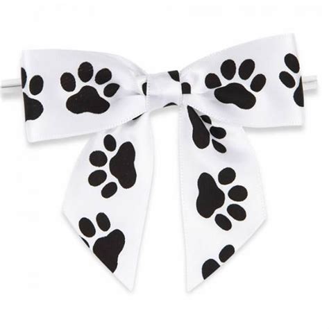Weststone Pcs Satin Black Paws Bows Span X Tail Ribbon Width Pre Tied Bows Or