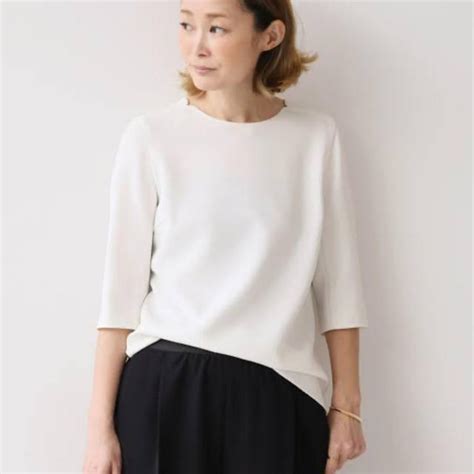 Deuxieme Classe ドゥーズィエムクラス Muse トリアセ ジョーゼット七分袖 シャツ ホワイトの通販 By てりてり
