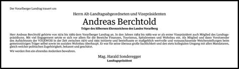 Todesanzeigen Von Andreas Berchtold Todesanzeigen Vorarlberger
